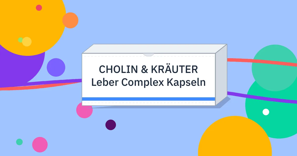 Symbolbild: Packung mit der Aufschrift CHOLIN & KRÄUTER Leber Complex Kapseln (PZN 19279571) – Verfügbarkeit und Bezug in Apotheken in Frankfurt am Main
