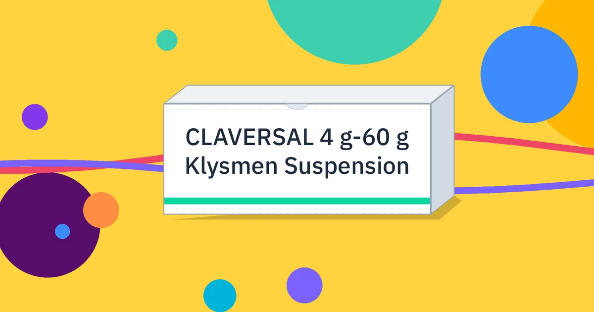 Symbolbild: Packung mit der Aufschrift CLAVERSAL 4 g-60 g Klysmen Suspension (PZN 04973745) – Verfügbarkeit und Bezug in Apotheken in Frankfurt am Main