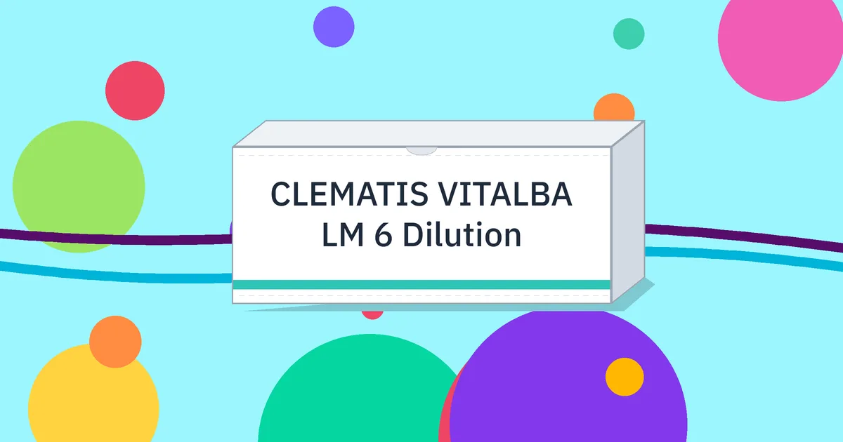 Symbolbild: Packung mit der Aufschrift CLEMATIS VITALBA LM 6 Dilution (PZN 13447292) – Verfügbarkeit und Bezug in Apotheken in Frankfurt am Main