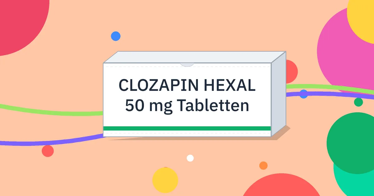 Symbolbild: Packung mit der Aufschrift CLOZAPIN HEXAL 50 mg Tabletten (PZN 01403680) – Verfügbarkeit und Bezug in Apotheken in Frankfurt am Main