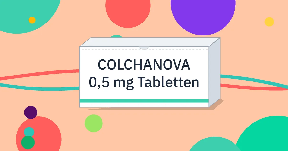 Symbolbild: Packung mit der Aufschrift COLCHANOVA 0,5 mg Tabletten (PZN 18405186) – Verfügbarkeit und Bezug in Apotheken in Frankfurt am Main