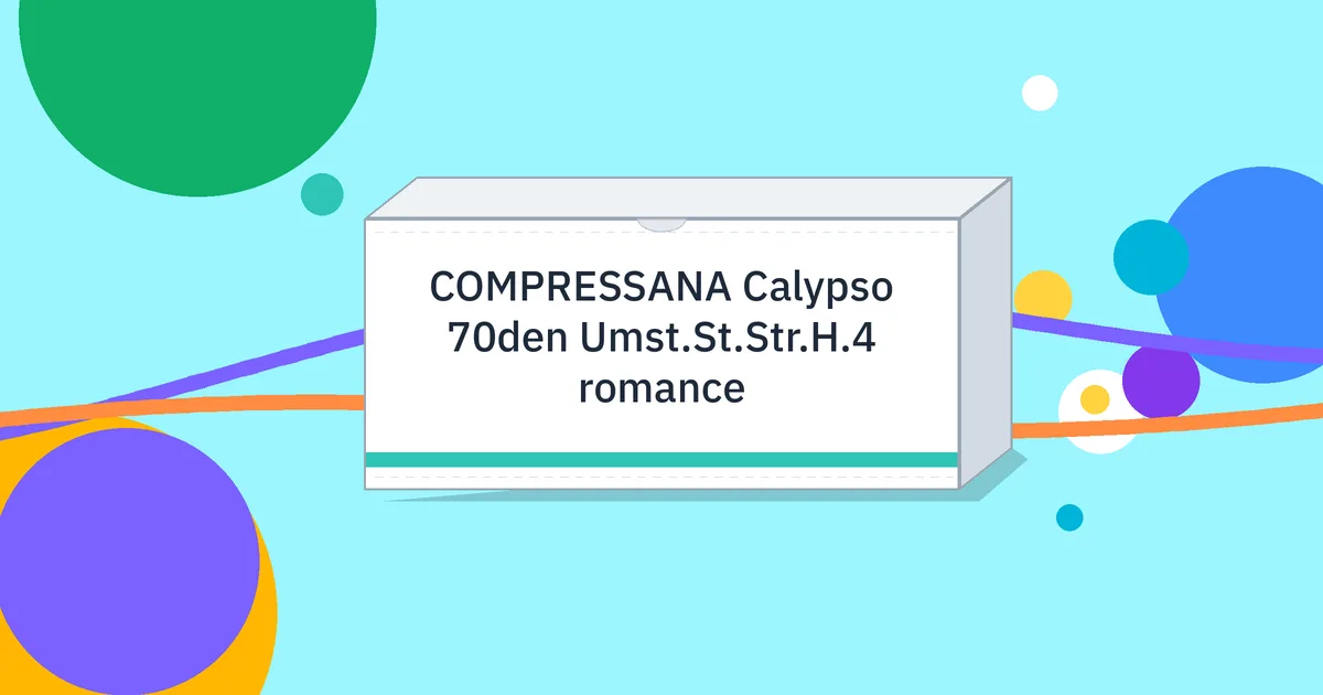 Symbolbild: Packung mit der Aufschrift COMPRESSANA Calypso 70den Umst.St.Str.H.4 romance (PZN 07719125) – Verfügbarkeit und Bezug in Apotheken in Frankfurt am Main