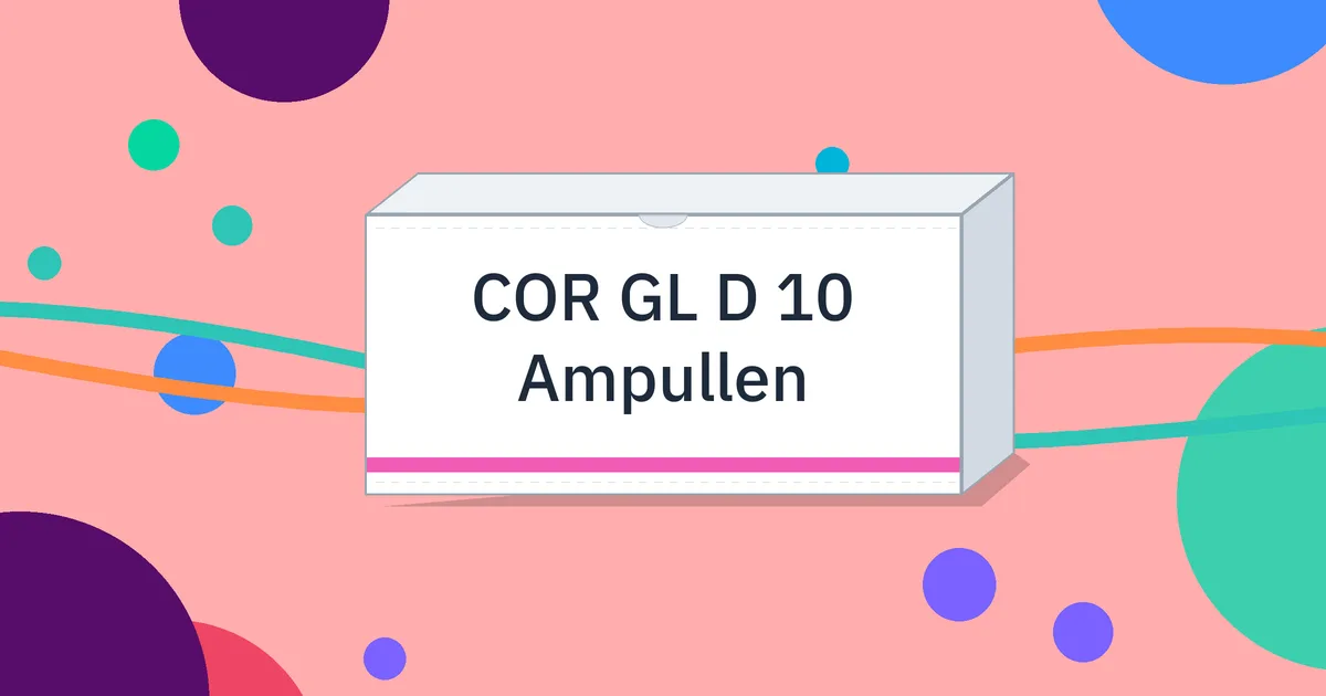 Symbolbild: Packung mit der Aufschrift COR GL D 10 Ampullen (PZN 03360064) – Verfügbarkeit und Bezug in Apotheken in Frankfurt am Main
