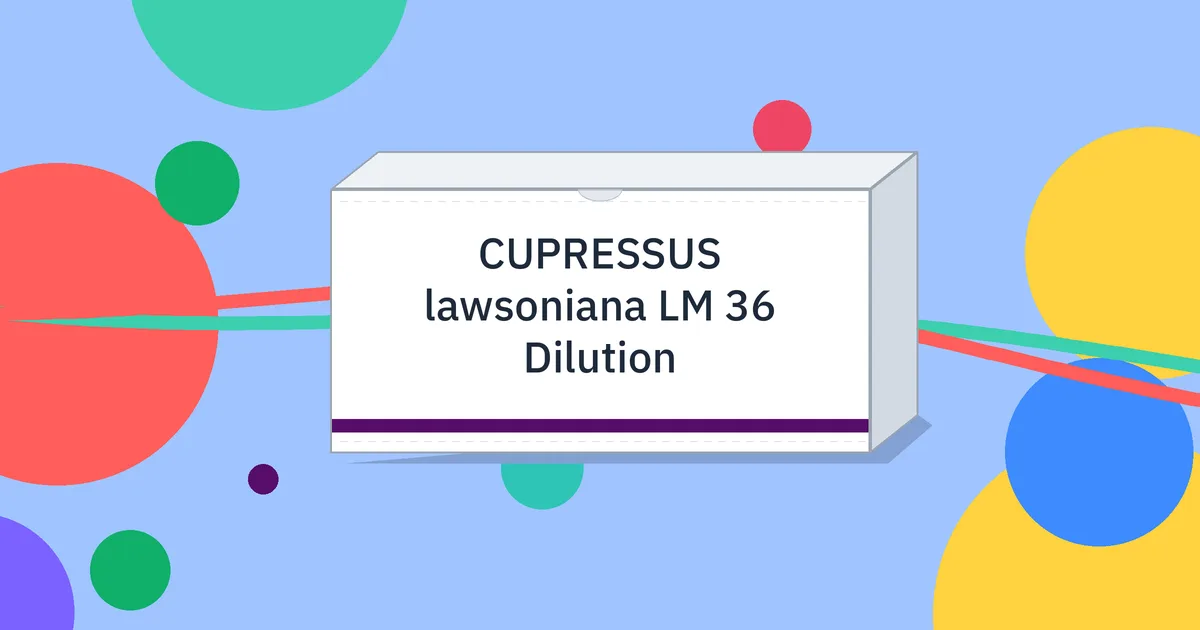 Symbolbild: Packung mit der Aufschrift CUPRESSUS lawsoniana LM 36 Dilution (PZN 13457965) – Verfügbarkeit und Bezug in Apotheken in Frankfurt am Main
