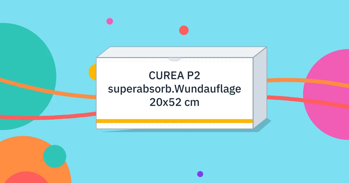 Symbolbild: Packung mit der Aufschrift CUREA P2 superabsorb.Wundauflage 20x52 cm (PZN 18128060) – Verfügbarkeit und Bezug in Apotheken in Frankfurt am Main
