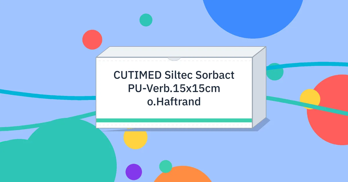 Symbolbild: Packung mit der Aufschrift CUTIMED Siltec Sorbact PU-Verb.15x15cm o.Haftrand (PZN 20344428) – Verfügbarkeit und Bezug in Apotheken in Frankfurt am Main