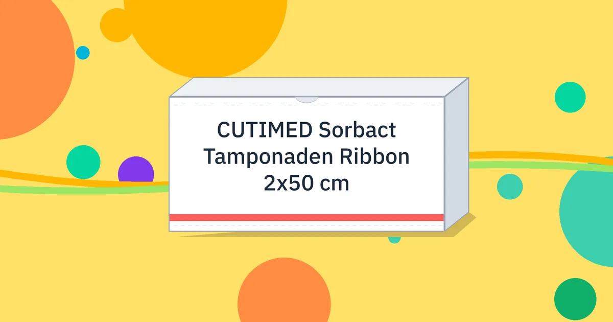 Symbolbild: Packung mit der Aufschrift CUTIMED Sorbact Tamponaden Ribbon 2x50 cm (PZN 20317897) – Verfügbarkeit und Bezug in Apotheken in Frankfurt am Main