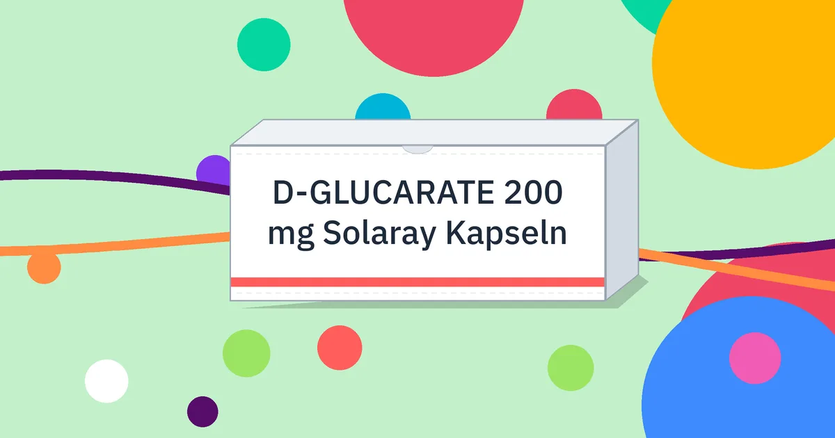Symbolbild: Packung mit der Aufschrift D-GLUCARATE 200 mg Solaray Kapseln (PZN 17253627) – Verfügbarkeit und Bezug in Apotheken in Frankfurt am Main