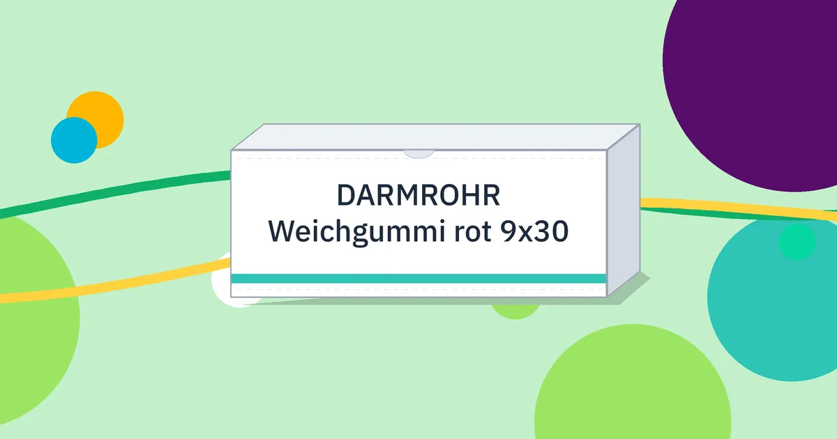 Symbolbild: Packung mit der Aufschrift DARMROHR Weichgummi rot 9x30 (PZN 01726101) – Verfügbarkeit und Bezug in Apotheken in Frankfurt am Main