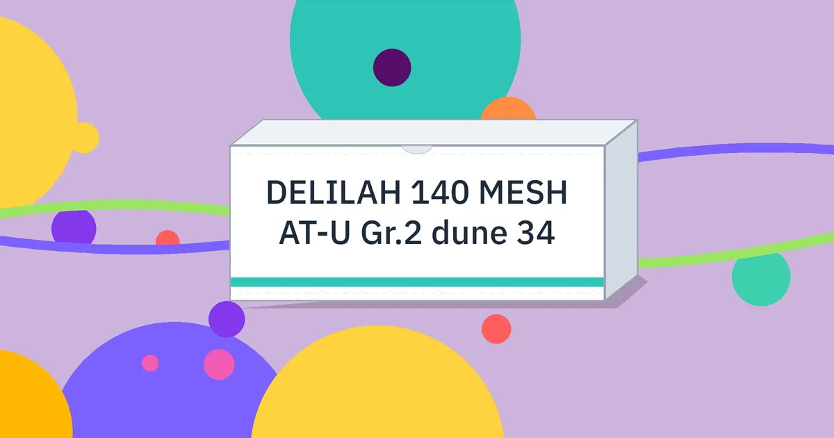 Symbolbild: Packung mit der Aufschrift DELILAH 140 MESH AT-U Gr.2 dune 34 (PZN 13850674) – Verfügbarkeit und Bezug in Apotheken in Frankfurt am Main