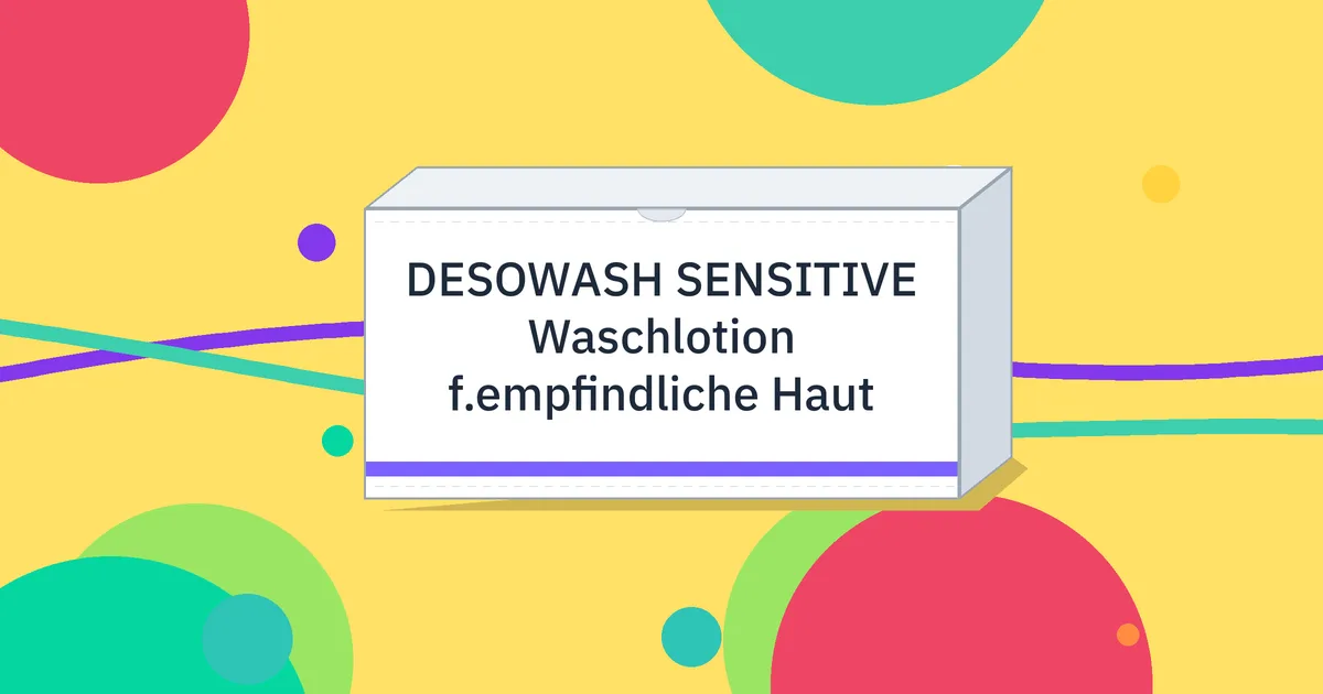 Symbolbild: Packung mit der Aufschrift DESOWASH SENSITIVE Waschlotion f.empfindliche Haut (PZN 16766017) – Verfügbarkeit und Bezug in Apotheken in Frankfurt am Main