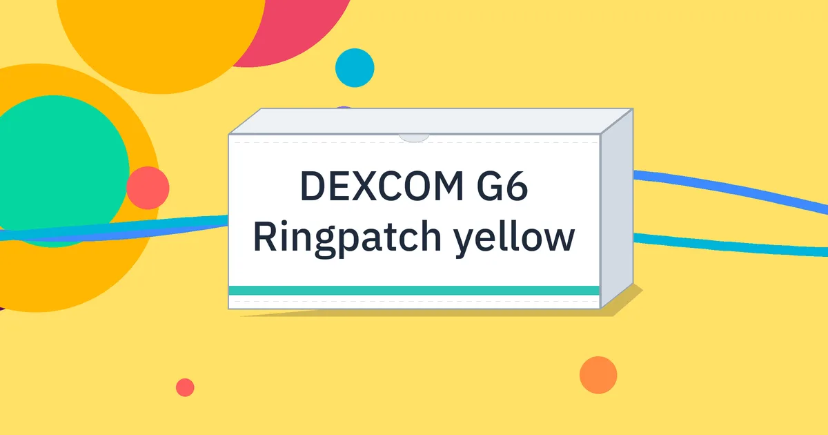 Symbolbild: Packung mit der Aufschrift DEXCOM G6 Ringpatch yellow (PZN 19864826) – Verfügbarkeit und Bezug in Apotheken in Frankfurt am Main
