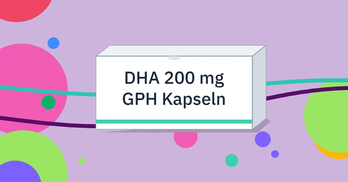 Symbolbild: Packung mit der Aufschrift DHA 200 mg GPH Kapseln (PZN 11190274) – Verfügbarkeit und Bezug in Apotheken in Frankfurt am Main