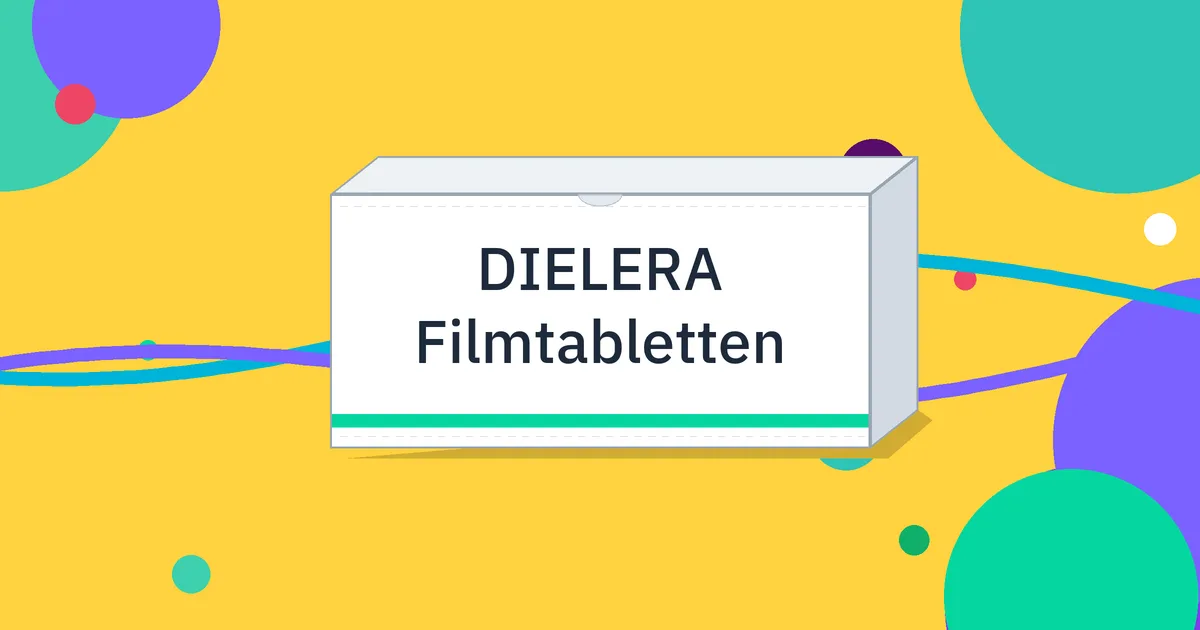 Symbolbild: Packung mit der Aufschrift DIELERA Filmtabletten (PZN 19753392) – Verfügbarkeit und Bezug in Apotheken in Frankfurt am Main