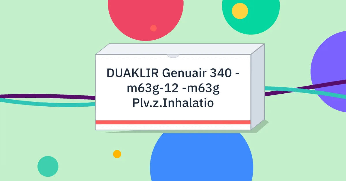 Symbolbild: Packung mit der Aufschrift DUAKLIR Genuair 340 -m63g-12 -m63g Plv.z.Inhalatio (PZN 10744687) – Verfügbarkeit und Bezug in Apotheken in Frankfurt am Main