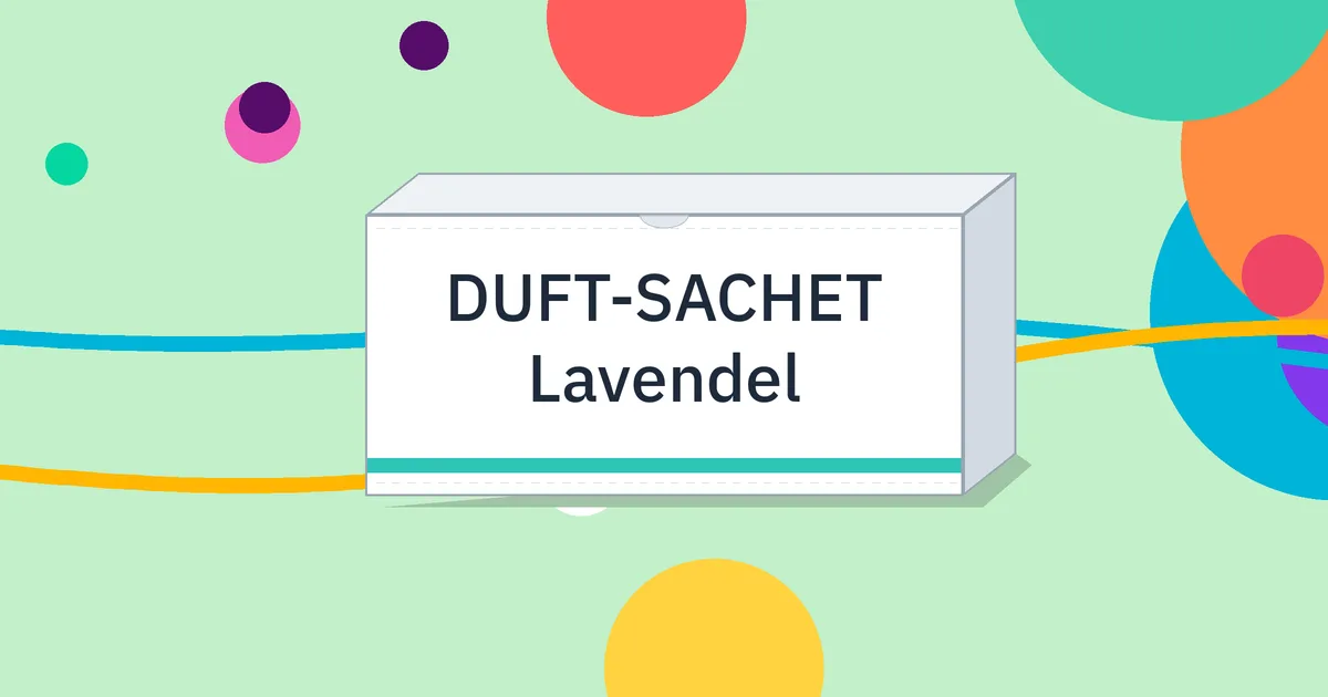 Symbolbild: Packung mit der Aufschrift DUFT-SACHET Lavendel (PZN 14820190) – Verfügbarkeit und Bezug in Apotheken in Frankfurt am Main
