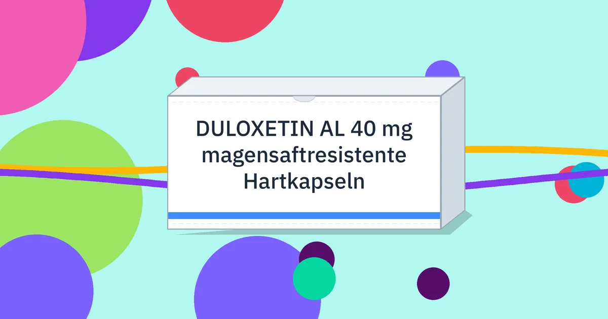 Symbolbild: Packung mit der Aufschrift DULOXETIN AL 40 mg magensaftresistente Hartkapseln (PZN 11188685) – Verfügbarkeit und Bezug in Apotheken in Frankfurt am Main