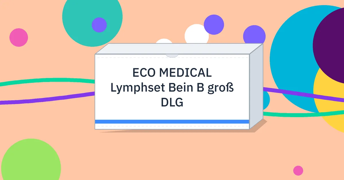 Symbolbild: Packung mit der Aufschrift ECO MEDICAL Lymphset Bein B groß DLG (PZN 12476802) – Verfügbarkeit und Bezug in Apotheken in Frankfurt am Main