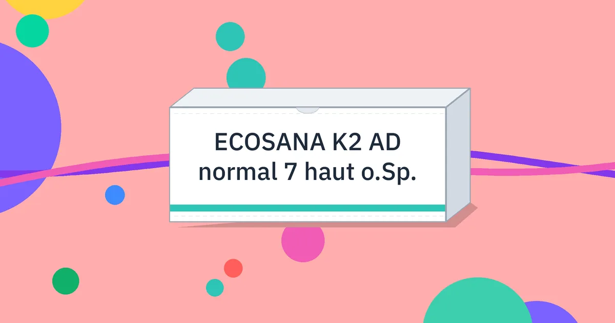 Symbolbild: Packung mit der Aufschrift ECOSANA K2 AD normal 7 haut o.Sp. (PZN 01361912) – Verfügbarkeit und Bezug in Apotheken in Frankfurt am Main