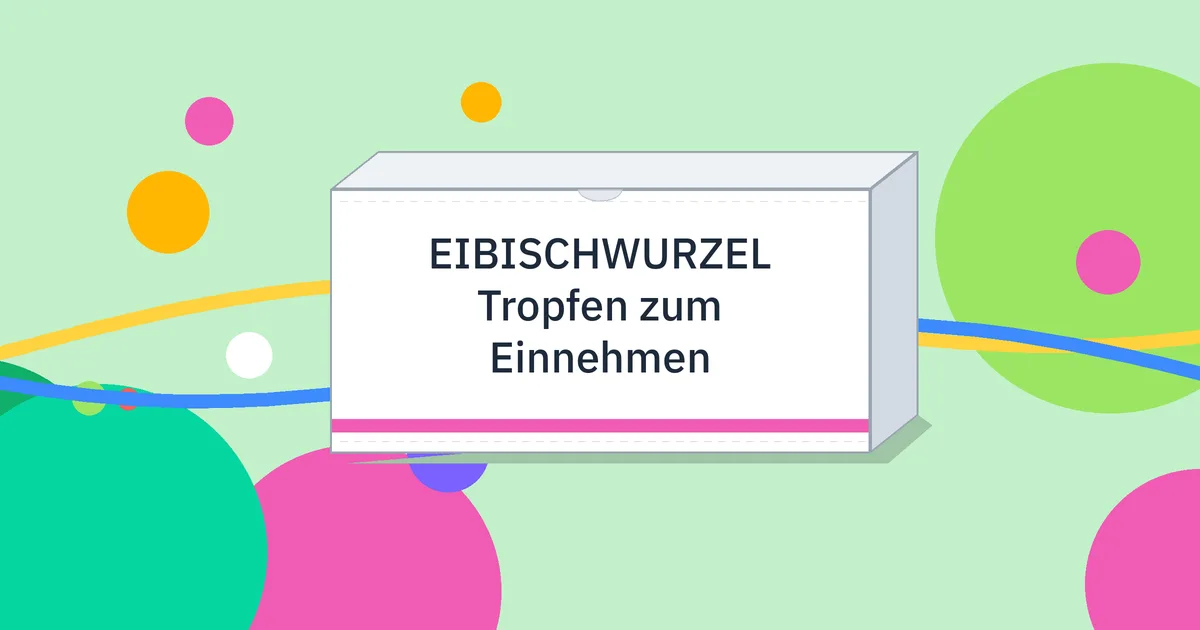 Symbolbild: Packung mit der Aufschrift EIBISCHWURZEL Tropfen zum Einnehmen (PZN 11866530) – Verfügbarkeit und Bezug in Apotheken in Frankfurt am Main