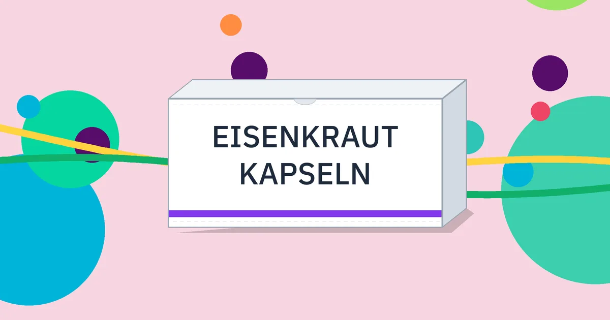 Symbolbild: Packung mit der Aufschrift EISENKRAUT KAPSELN (PZN 00852105) – Verfügbarkeit und Bezug in Apotheken in Frankfurt am Main