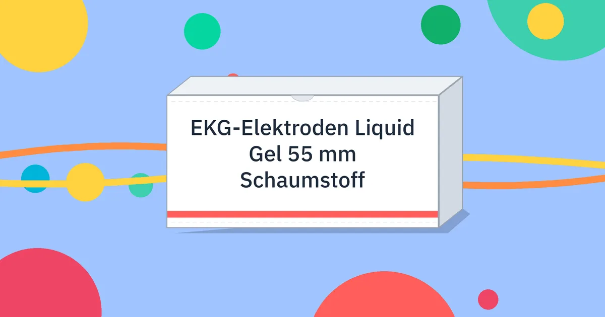 Symbolbild: Packung mit der Aufschrift EKG-Elektroden Liquid Gel 55 mm Schaumstoff (PZN 14033730) – Verfügbarkeit und Bezug in Apotheken in Frankfurt am Main