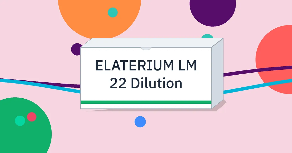 Symbolbild: Packung mit der Aufschrift ELATERIUM LM 22 Dilution (PZN 13470368) – Verfügbarkeit und Bezug in Apotheken in Frankfurt am Main
