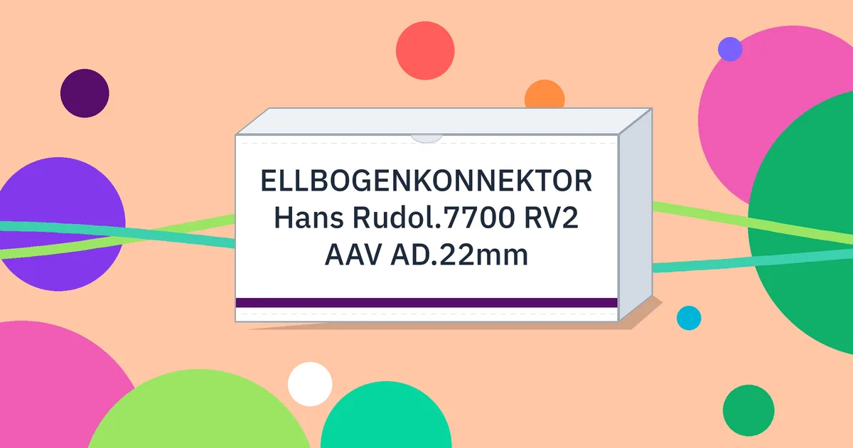 Symbolbild: Packung mit der Aufschrift ELLBOGENKONNEKTOR Hans Rudol.7700 RV2 AAV AD.22mm (PZN 17303940) – Verfügbarkeit und Bezug in Apotheken in Frankfurt am Main