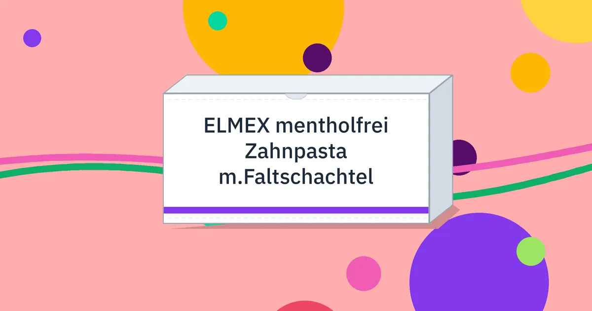 Symbolbild: Packung mit der Aufschrift ELMEX mentholfrei Zahnpasta m.Faltschachtel (PZN 04919378) – Verfügbarkeit und Bezug in Apotheken in Frankfurt am Main