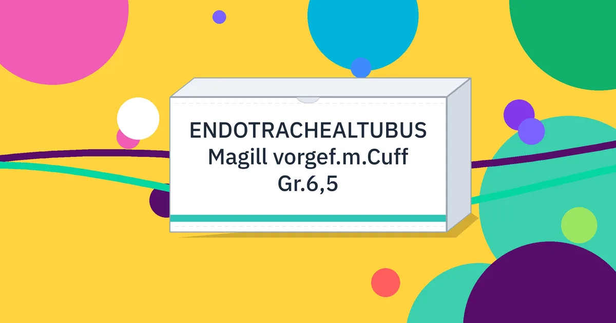 Symbolbild: Packung mit der Aufschrift ENDOTRACHEALTUBUS Magill vorgef.m.Cuff Gr.6,5 (PZN 00141261) – Verfügbarkeit und Bezug in Apotheken in Frankfurt am Main