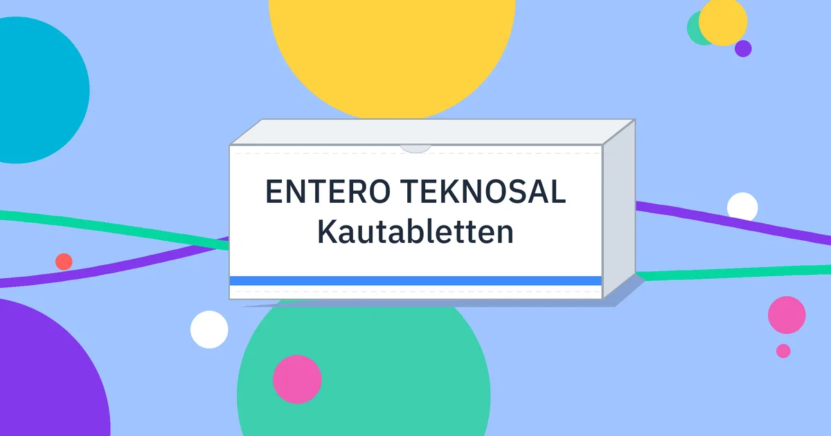 Symbolbild: Packung mit der Aufschrift ENTERO TEKNOSAL Kautabletten (PZN 00335752) – Verfügbarkeit und Bezug in Apotheken in Frankfurt am Main