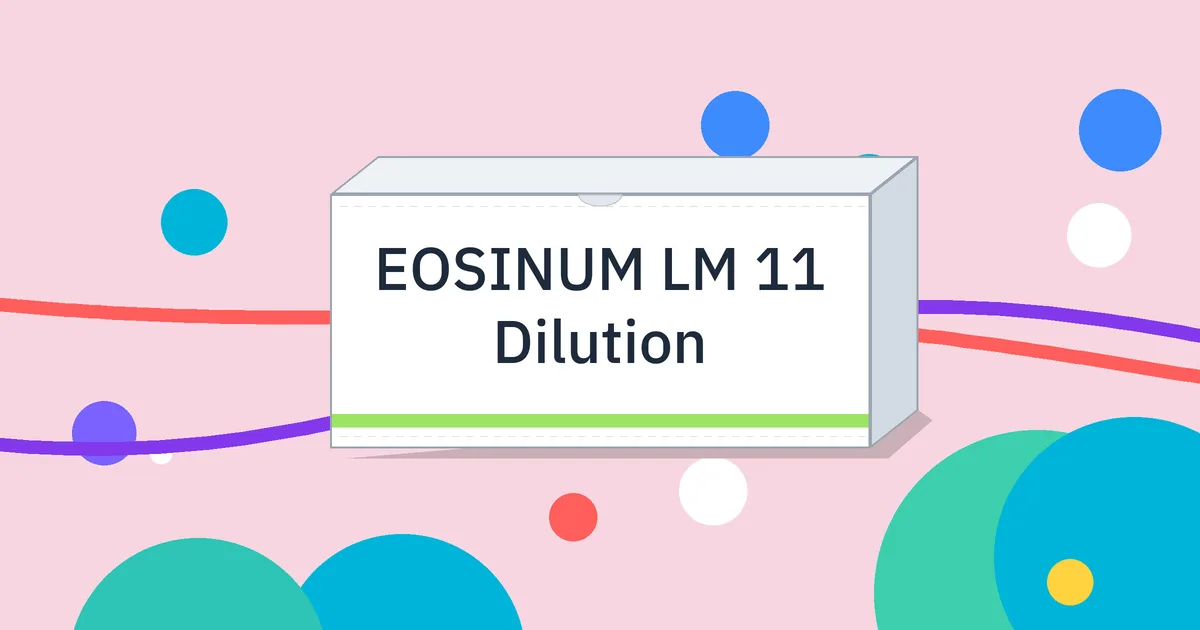 Symbolbild: Packung mit der Aufschrift EOSINUM LM 11 Dilution (PZN 16704594) – Verfügbarkeit und Bezug in Apotheken in Frankfurt am Main