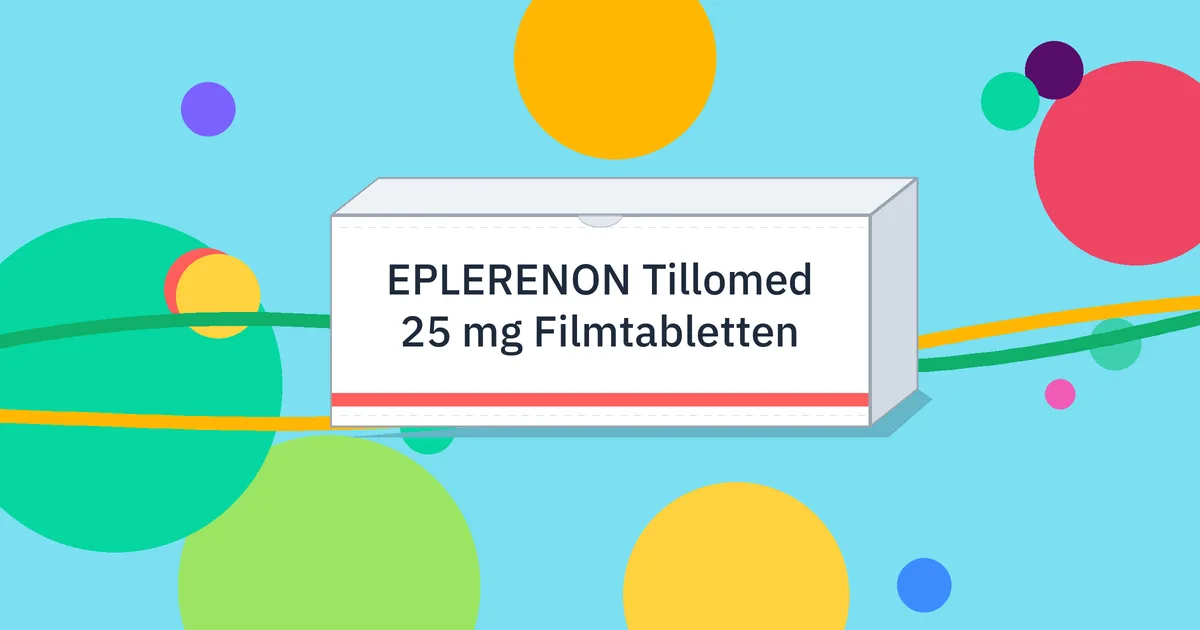 Symbolbild: Packung mit der Aufschrift EPLERENON Tillomed 25 mg Filmtabletten (PZN 17526918) – Verfügbarkeit und Bezug in Apotheken in Frankfurt am Main