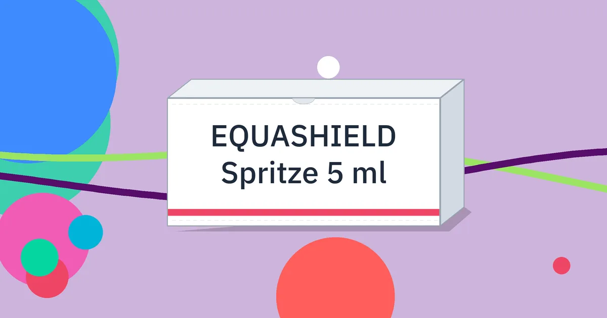 Symbolbild: Packung mit der Aufschrift EQUASHIELD Spritze 5 ml (PZN 13500721) – Verfügbarkeit und Bezug in Apotheken in Frankfurt am Main