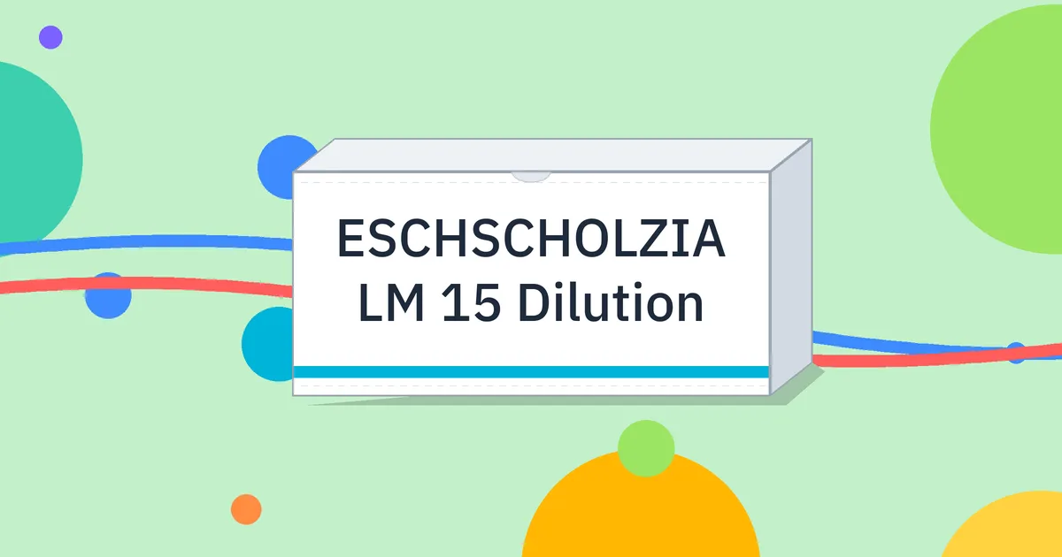 Symbolbild: Packung mit der Aufschrift ESCHSCHOLZIA LM 15 Dilution (PZN 13479990) – Verfügbarkeit und Bezug in Apotheken in Frankfurt am Main