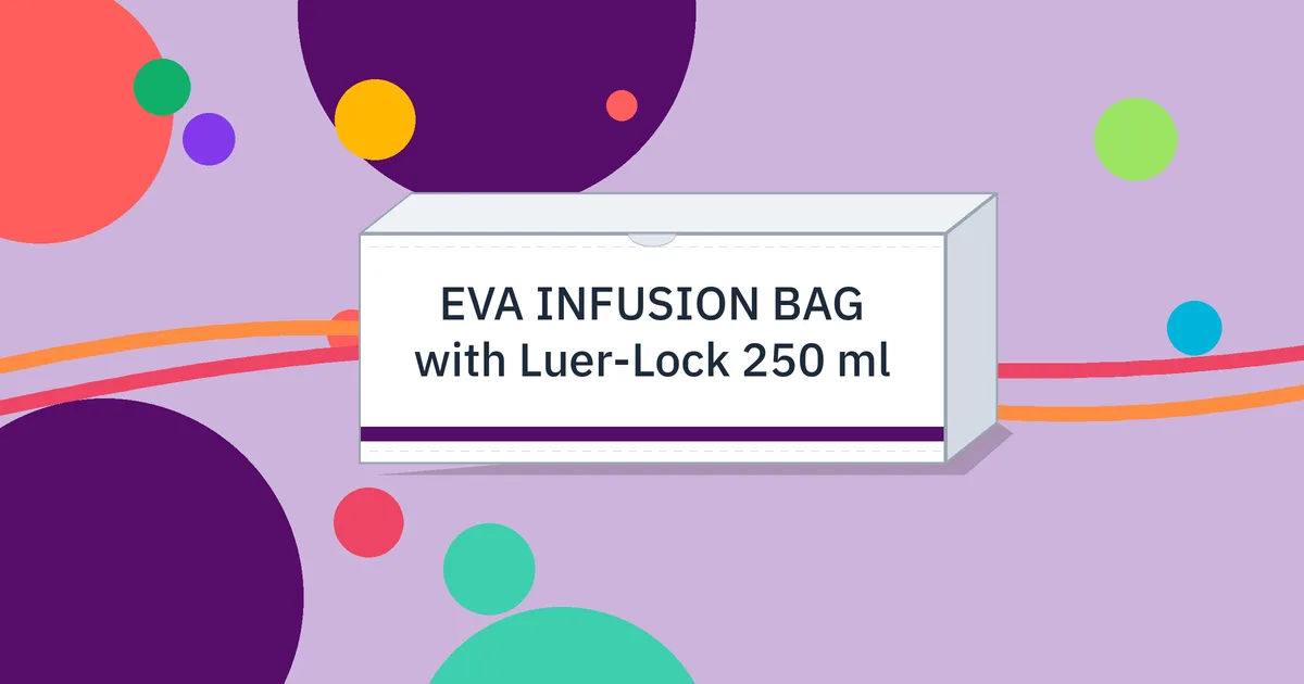 Symbolbild: Packung mit der Aufschrift EVA INFUSION BAG with Luer-Lock 250 ml (PZN 19986794) – Verfügbarkeit und Bezug in Apotheken in Frankfurt am Main