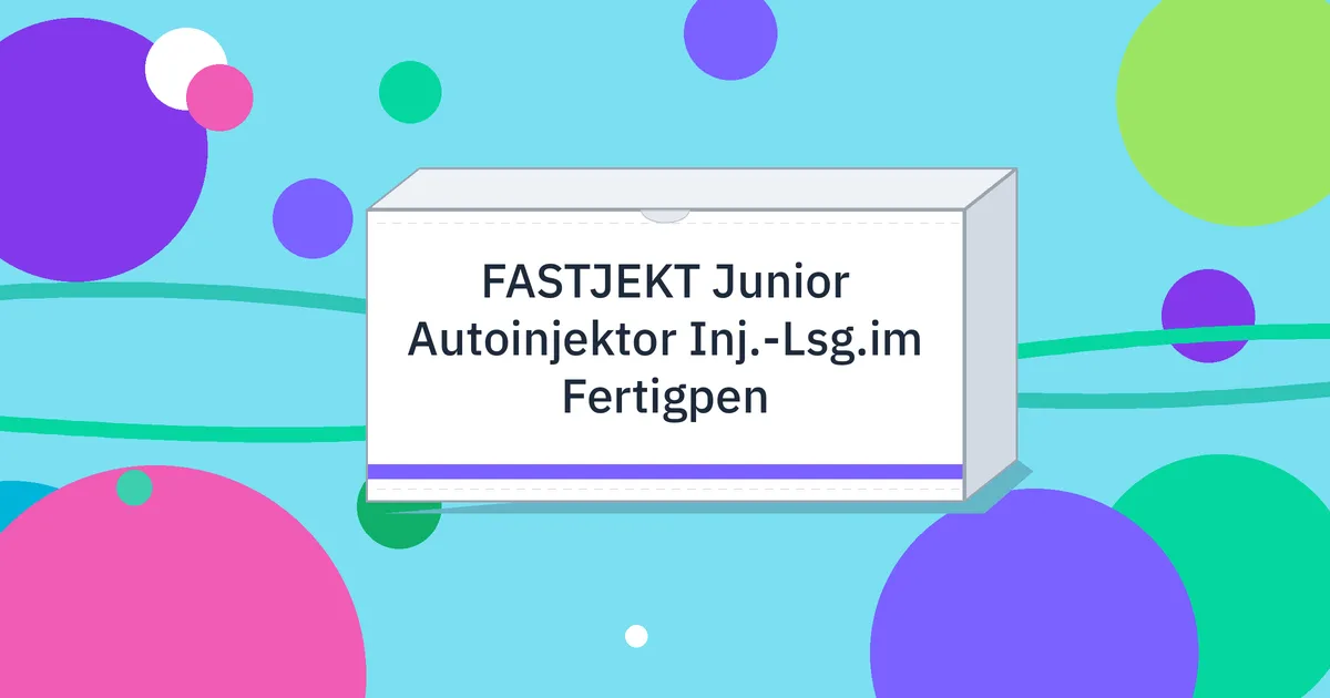 Symbolbild: Packung mit der Aufschrift FASTJEKT Junior Autoinjektor Inj.-Lsg.im Fertigpen (PZN 17196266) – Verfügbarkeit und Bezug in Apotheken in Frankfurt am Main