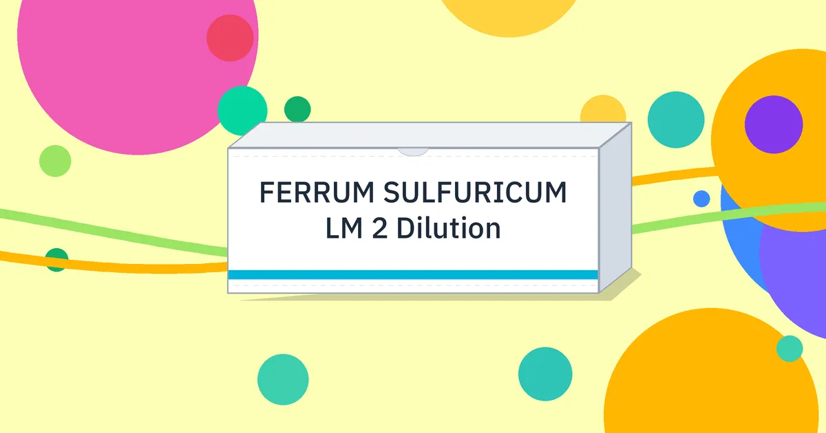 Symbolbild: Packung mit der Aufschrift FERRUM SULFURICUM LM 2 Dilution (PZN 12853392) – Verfügbarkeit und Bezug in Apotheken in Frankfurt am Main