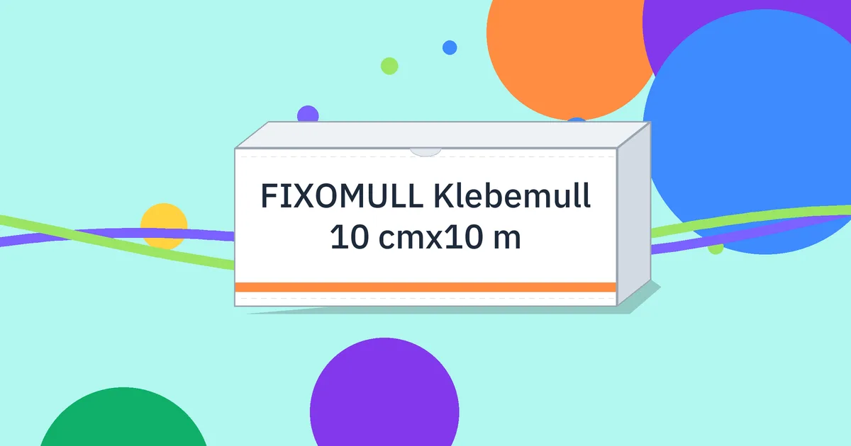 Symbolbild: Packung mit der Aufschrift FIXOMULL Klebemull 10 cmx10 m (PZN 10210371) – Verfügbarkeit und Bezug in Apotheken in Frankfurt am Main
