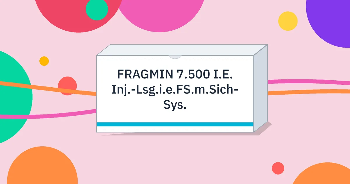 Symbolbild: Packung mit der Aufschrift FRAGMIN 7.500 I.E. Inj.-Lsg.i.e.FS.m.Sich-Sys. (PZN 19465865) – Verfügbarkeit und Bezug in Apotheken in Frankfurt am Main