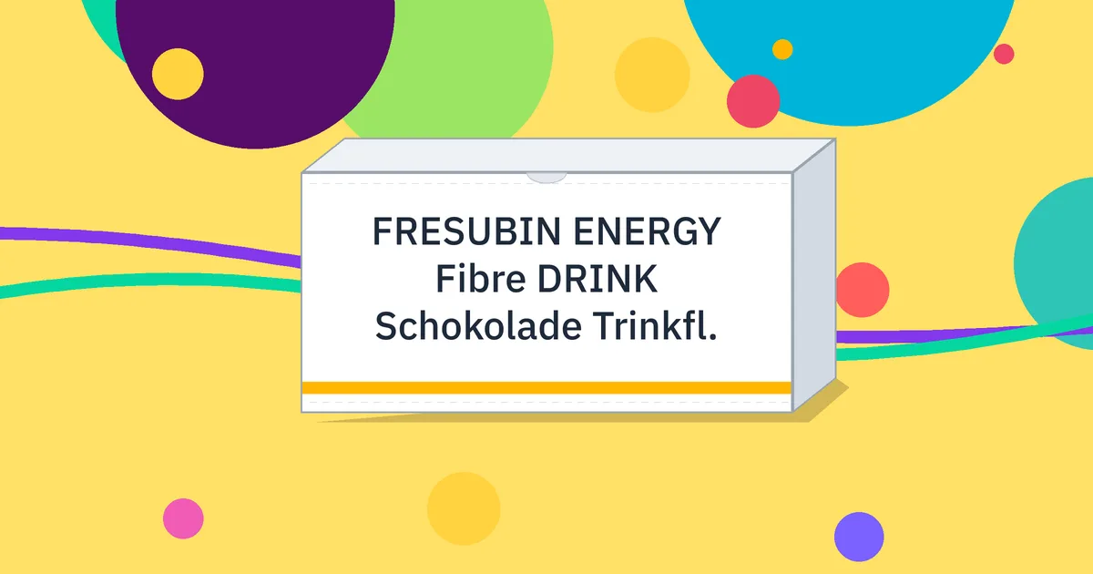 Symbolbild: Packung mit der Aufschrift FRESUBIN ENERGY Fibre DRINK Schokolade Trinkfl. (PZN 00951126) – Verfügbarkeit und Bezug in Apotheken in Frankfurt am Main