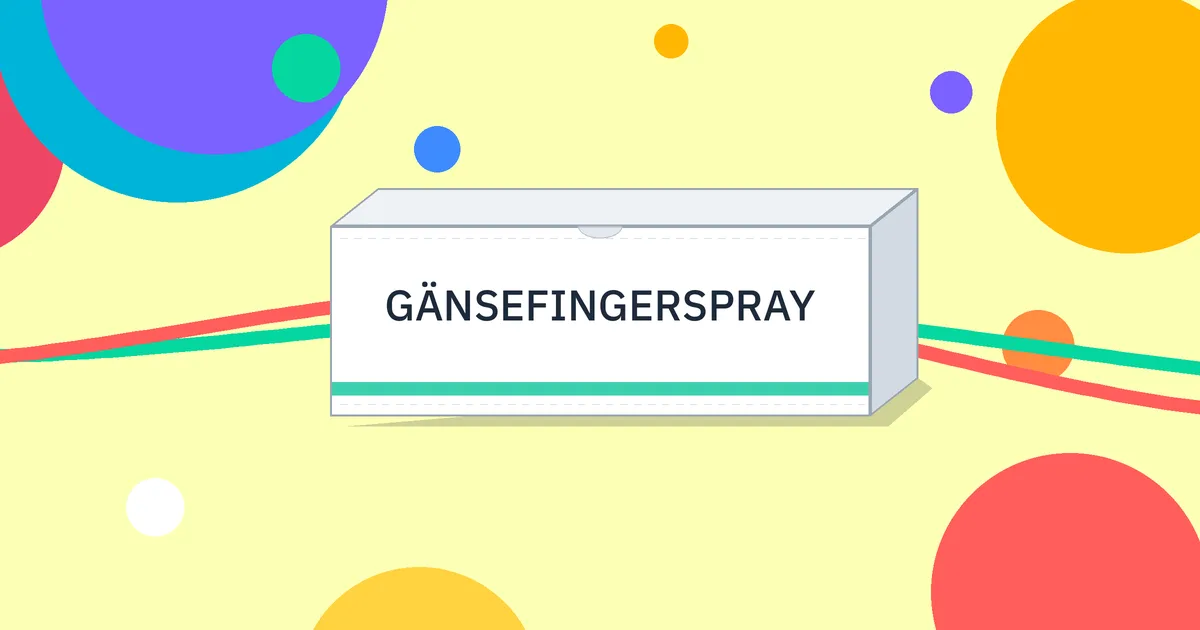 Symbolbild: Packung mit der Aufschrift GÄNSEFINGERSPRAY (PZN 11712554) – Verfügbarkeit und Bezug in Apotheken in Frankfurt am Main