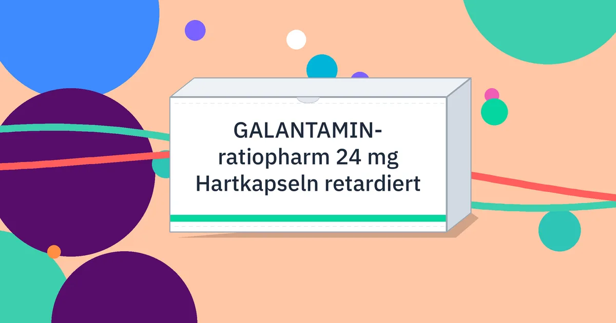 Symbolbild: Packung mit der Aufschrift GALANTAMIN-ratiopharm 24 mg Hartkapseln retardiert (PZN 09300100) – Verfügbarkeit und Bezug in Apotheken in Frankfurt am Main