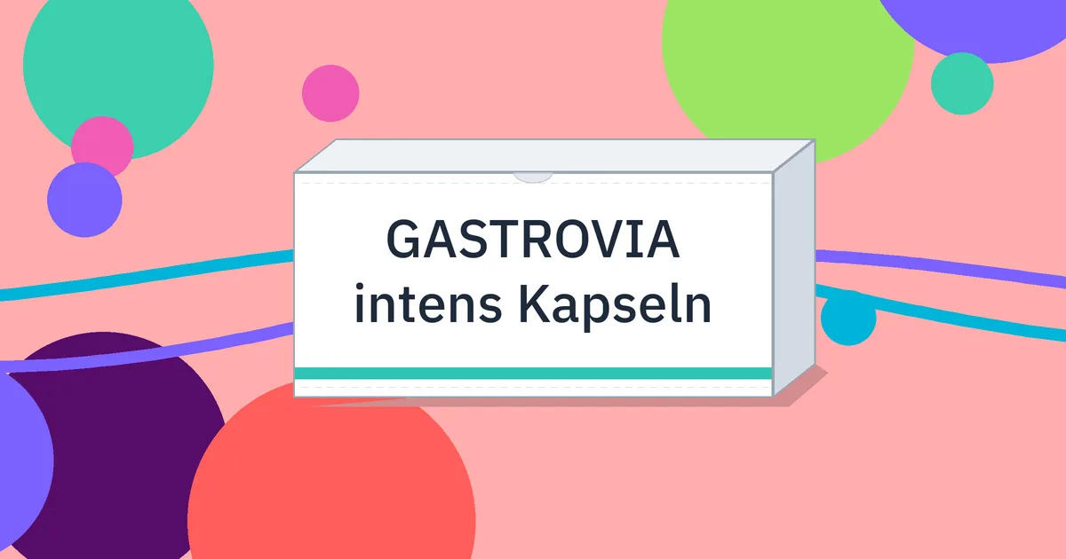 Symbolbild: Packung mit der Aufschrift GASTROVIA intens Kapseln (PZN 20225190) – Verfügbarkeit und Bezug in Apotheken in Frankfurt am Main