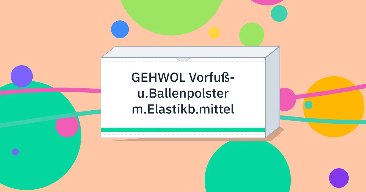 Symbolbild: Packung mit der Aufschrift GEHWOL Vorfuß- u.Ballenpolster m.Elastikb.mittel (PZN 14129246) – Verfügbarkeit und Bezug in Apotheken in Frankfurt am Main