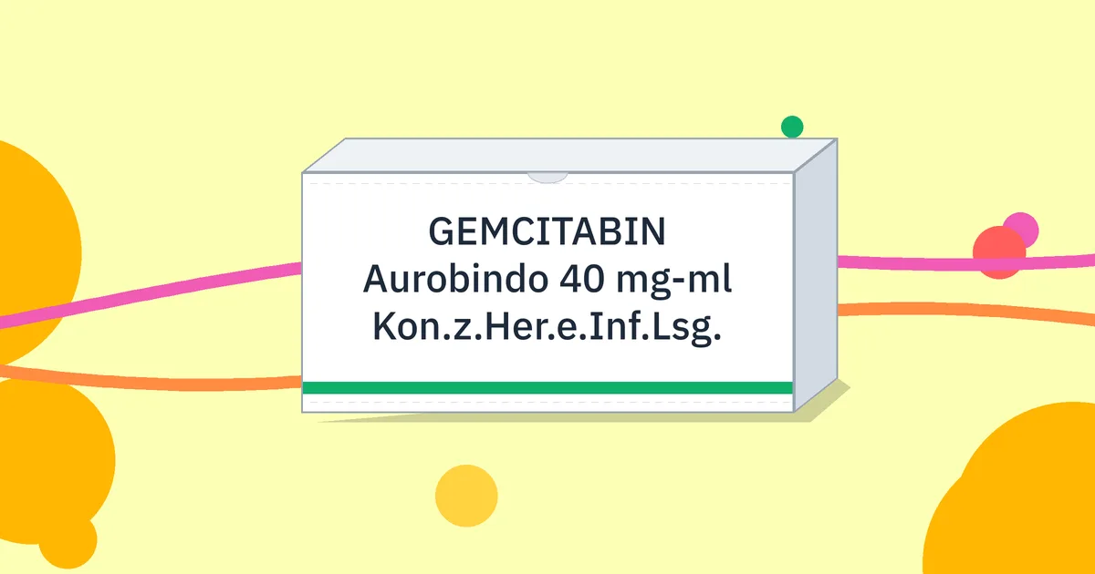 Symbolbild: Packung mit der Aufschrift GEMCITABIN Aurobindo 40 mg-ml Kon.z.Her.e.Inf.Lsg. (PZN 09710482) – Verfügbarkeit und Bezug in Apotheken in Frankfurt am Main