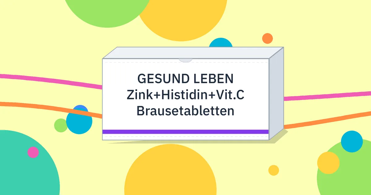 Symbolbild: Packung mit der Aufschrift GESUND LEBEN Zink+Histidin+Vit.C Brausetabletten (PZN 04984795) – Verfügbarkeit und Bezug in Apotheken in Frankfurt am Main