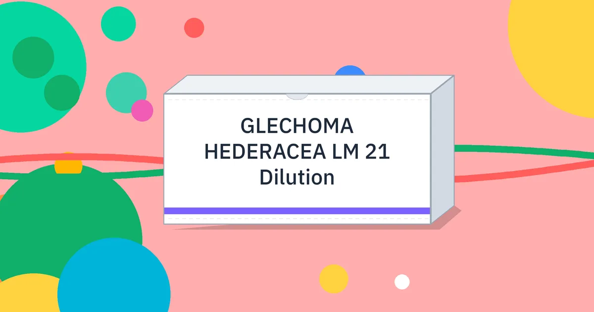Symbolbild: Packung mit der Aufschrift GLECHOMA HEDERACEA LM 21 Dilution (PZN 13543392) – Verfügbarkeit und Bezug in Apotheken in Frankfurt am Main