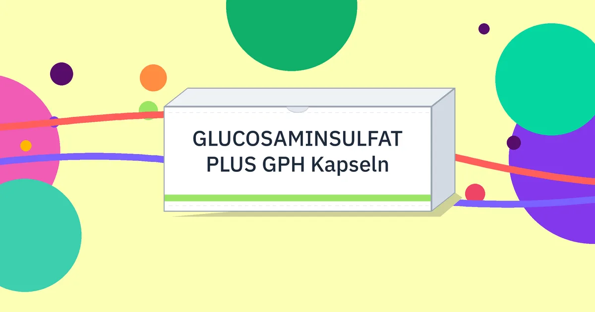 Symbolbild: Packung mit der Aufschrift GLUCOSAMINSULFAT PLUS GPH Kapseln (PZN 03377018) – Verfügbarkeit und Bezug in Apotheken in Frankfurt am Main