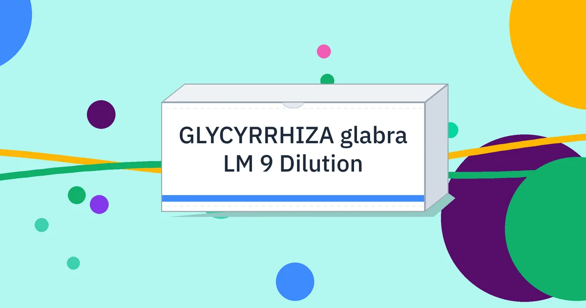 Symbolbild: Packung mit der Aufschrift GLYCYRRHIZA glabra LM 9 Dilution (PZN 12880785) – Verfügbarkeit und Bezug in Apotheken in Frankfurt am Main